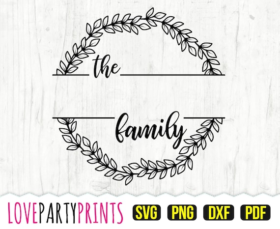 Family Surname Wreath SVG DXF PNG Pdf Family Last Name - Etsy