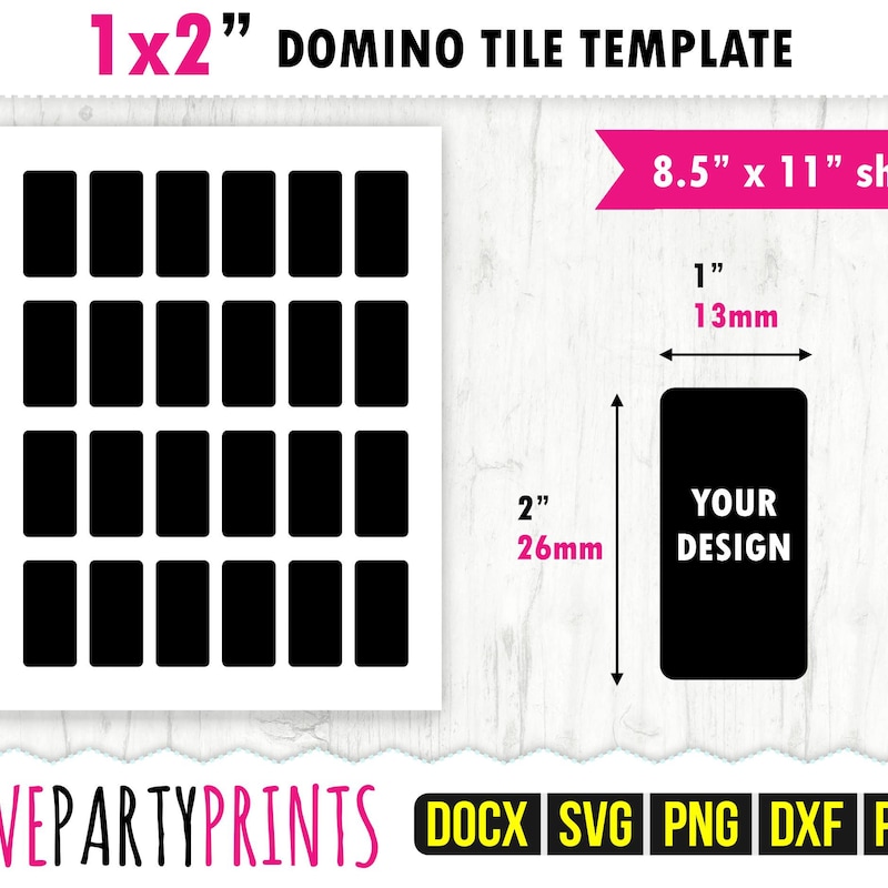 Domino Template - Etsy