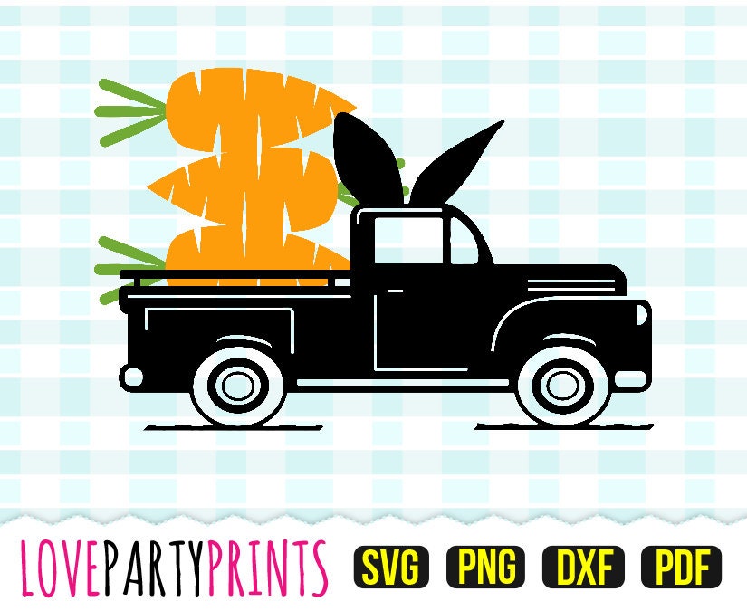 Easter Carrot Truck Svg DXF PNG PDF Bunny Truck Svg | Etsy