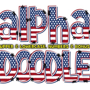 Flag Alphabet Letters Numbers Doodle PNG Font, Uppercase & Lowercase ...