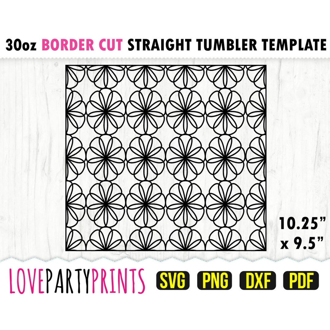 Flower Tumbler Template SVG, DXF, PNG, Pdf, 30oz Skinny Tumbler ...