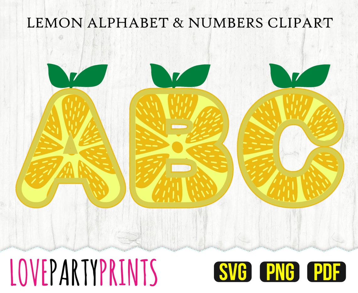 LEMON FONT SVG Png and Pdf Files 300dpi High Quality | Etsy