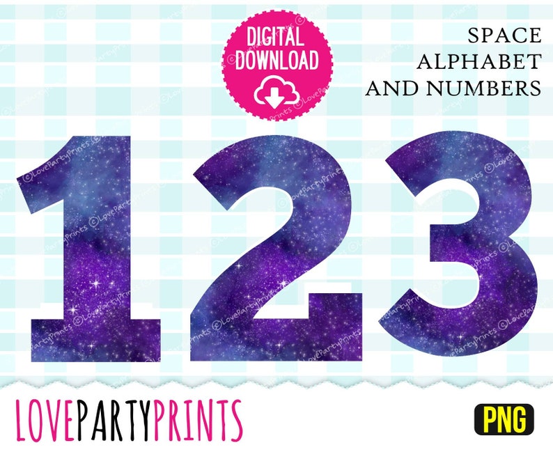 GALAXY FONT PNG Files Starry Night Sky Alphabet and Numbers - Etsy
