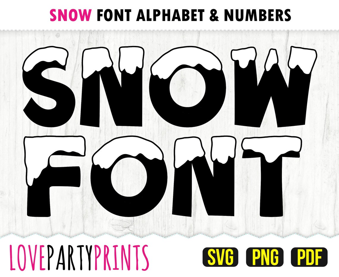SNOW Font SVG Png and Pdf Files 300dpi High Quality - Etsy UK