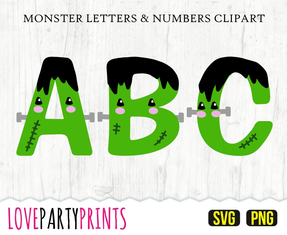 MONSTER FONT SVG Png Pdf Monster Alphabet Monster Numbers - Etsy