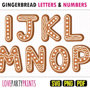 GINGERBREAD FONT SVG, Png and Pdf Files, 300dpi High Quality ...