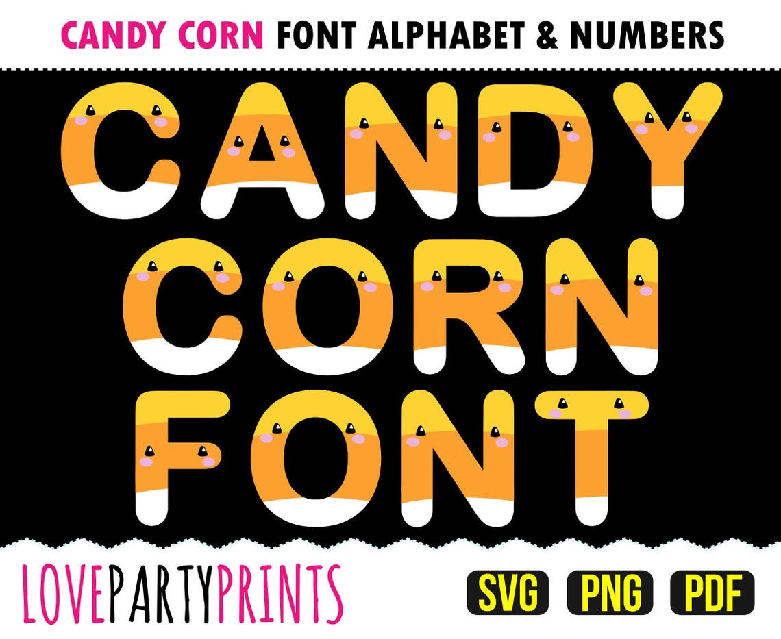 CANDY CORN ALPHABET Svg Png and Pdf Files Candy Corn Font - Etsy
