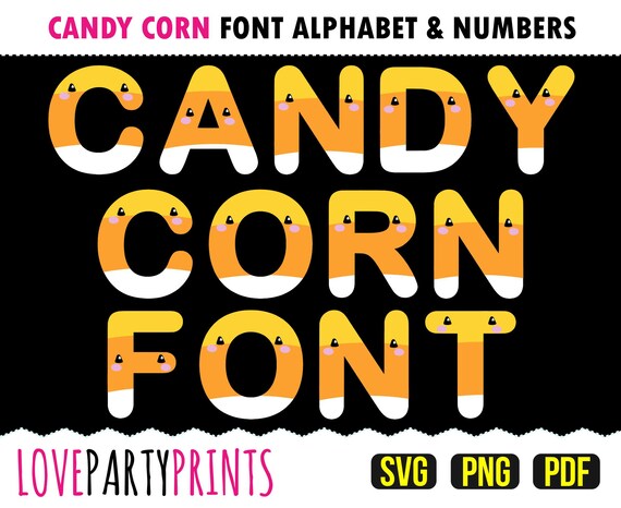 CANDY CORN ALPHABET Svg Png and Pdf Files Candy Corn Font - Etsy