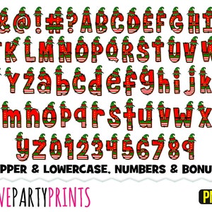 Elf Doodle Letters Numbers PNG Font, Uppercase & Lowercase Alphabet ...
