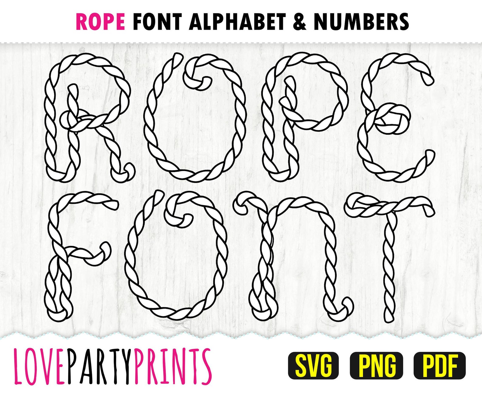ROPE FONT SVG Png Pdf Rope Font Clipart Rodeo Font - Etsy