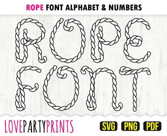 ROPE FONT SVG Png Pdf Rope Font Clipart Rodeo Font - Etsy