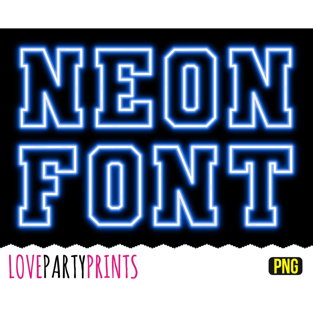 Blue Neon Letters Numbers, Glow Effect Font, Full Uppercase Alphabet ...