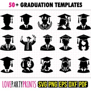 Graduation SVG Bundle, Png, Eps, Dxf, Pdf, 50+ SVG Cut Files, Laser Cut ...