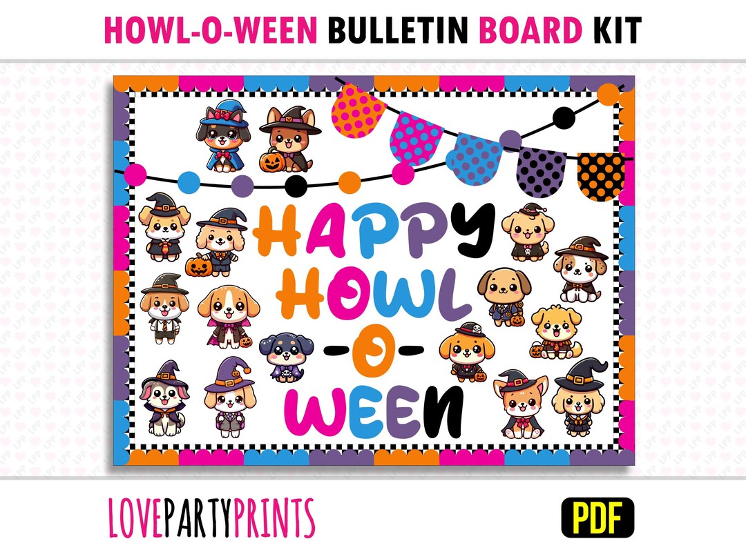 Pups Bulletin Board Kit, Spooky Halloween October Fall Classroom Decor ...
