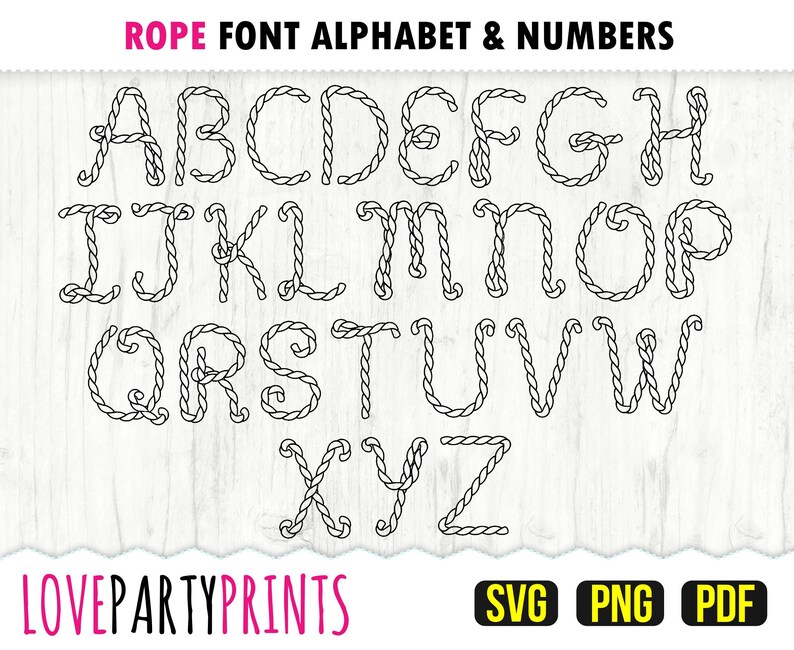 ROPE FONT SVG Png Pdf Rope Font Clipart Rodeo Font - Etsy