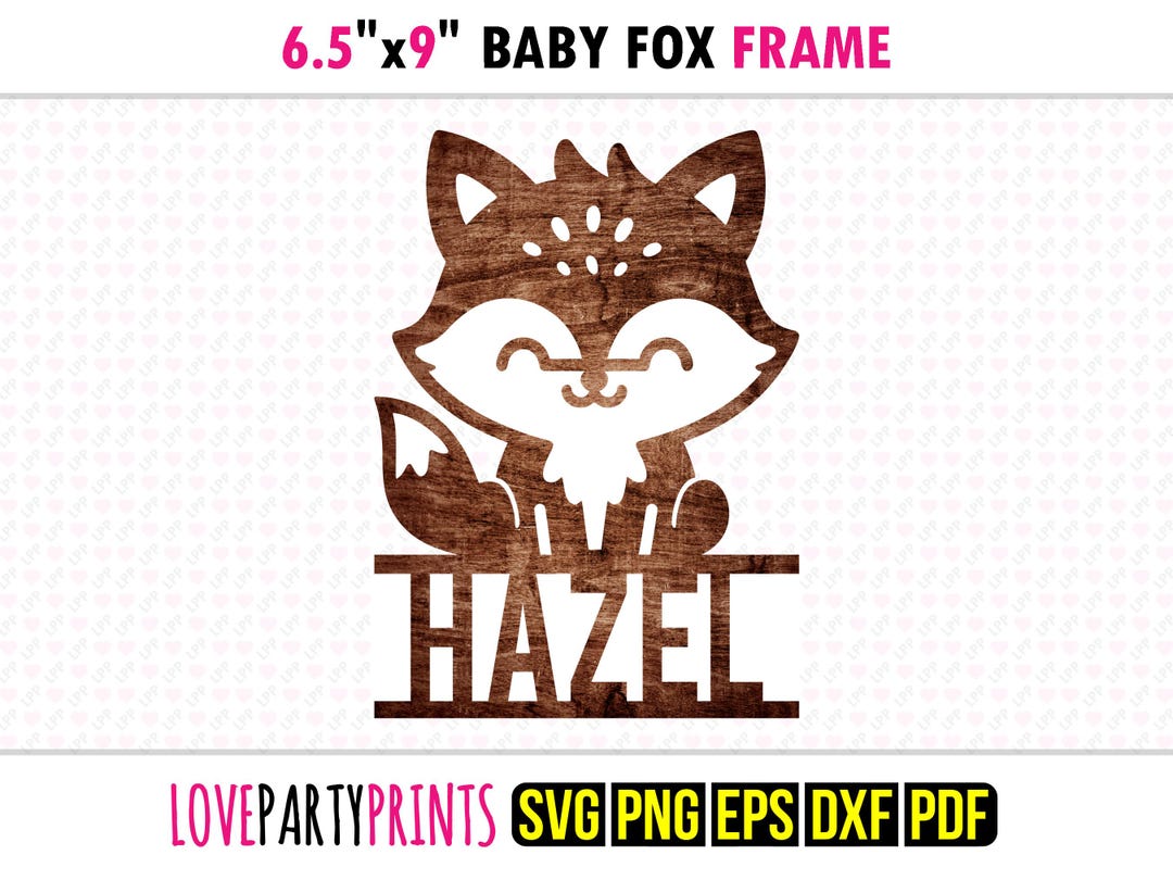 Baby Fox Name Sign, SVG PNG EPS Pdf, Custom Name, Wall Door Hanging New ...