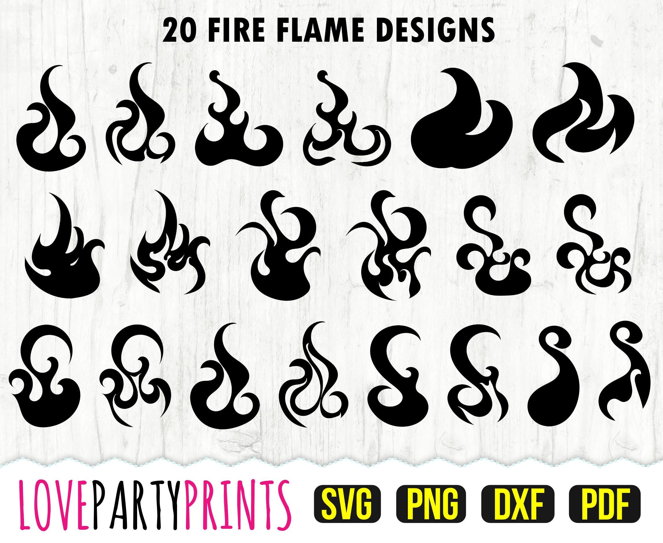 Fire Flames SVG DXF PNG Pdf Fire Clipart Flame Clipart | Etsy