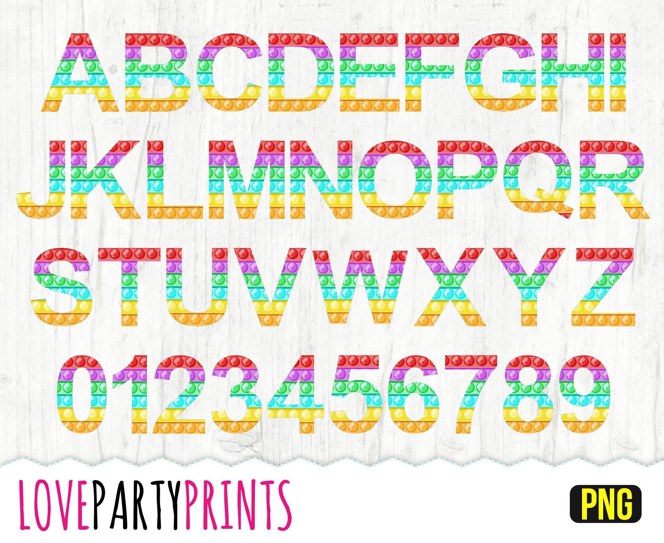 FIDGET FONT PNG Files Full Alphabet and Numbers 300dpi High | Etsy UK