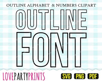 OUTLINE LETTERS and Numbers SVG Png and Pdf Files 300dpi | Etsy UK