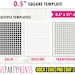 0.5inch Square Template SVG, PDF, Png, Dxf, Blank Square Template, Ms ...