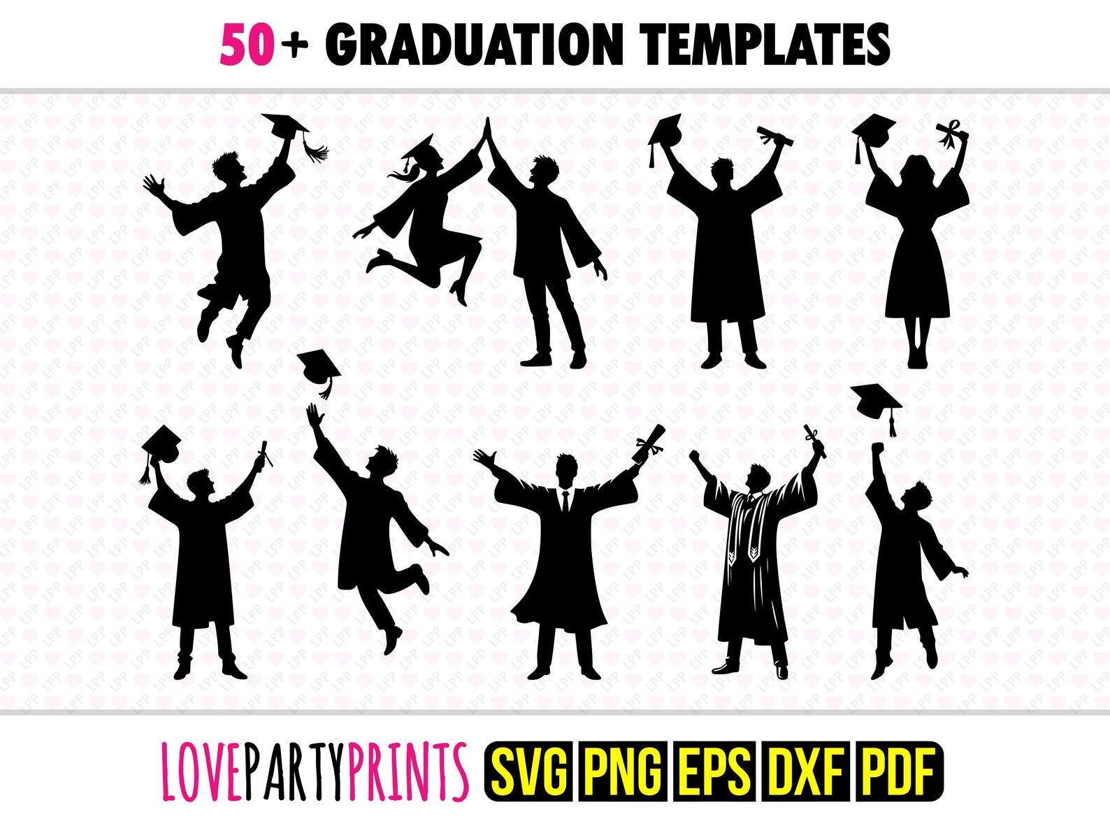Graduation SVG Bundle, Png, Eps, Dxf, Pdf, 50+ SVG Cut Files, Laser Cut ...