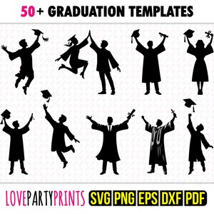 Graduation SVG Bundle, Png, Eps, Dxf, Pdf, 50+ SVG Cut Files, Laser Cut ...