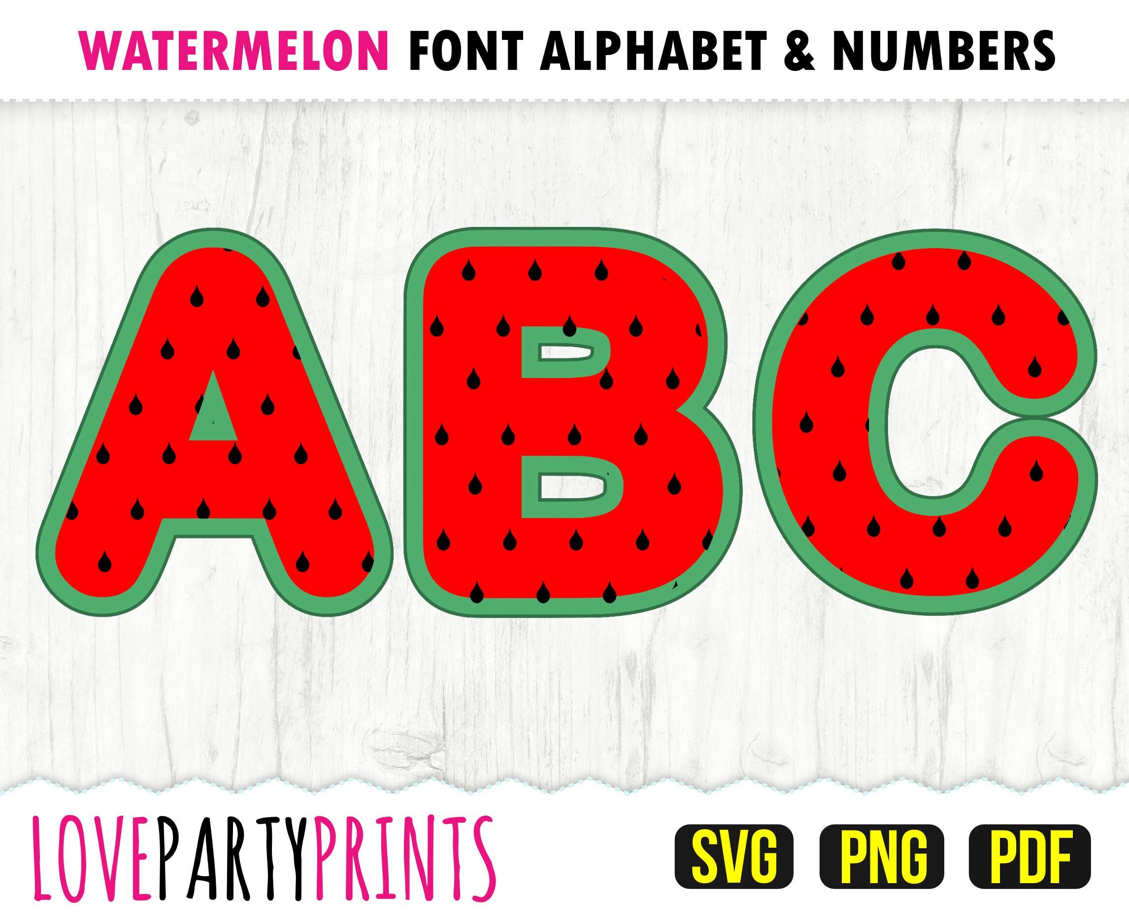WATERMELON FONT Svg Png and Pdf Files 300dpi High Quality - Etsy UK