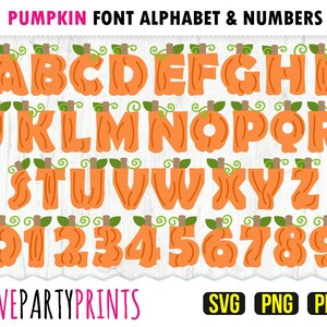 PUMPKIN FONT SVG, Png, Pdf, Pumpkin Alphabet, Pumpkin Numbers, Pumpkin ...