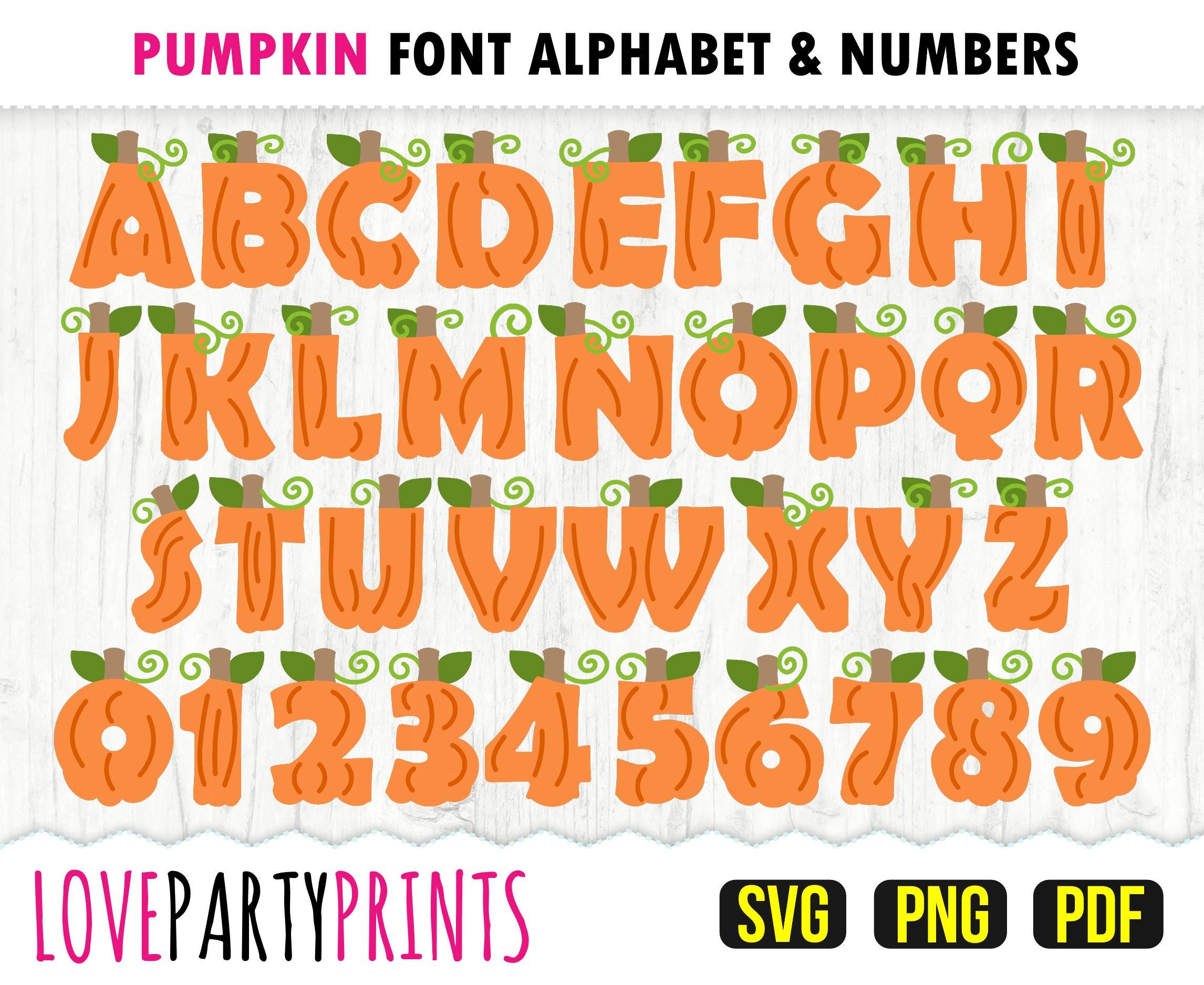 PUMPKIN FONT SVG Png Pdf Pumpkin Alphabet Pumpkin Numbers - Etsy UK