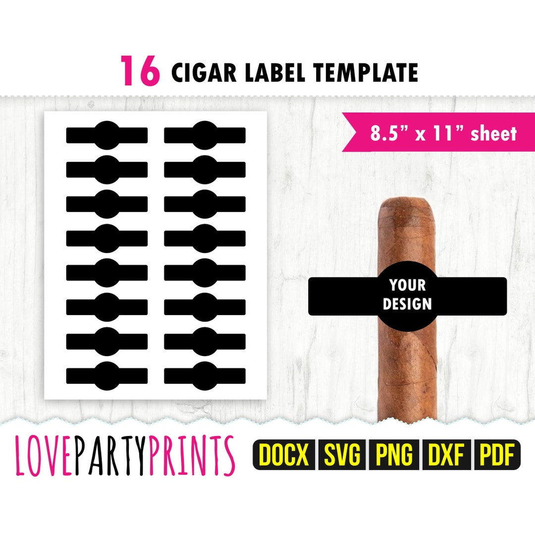 Cigar Label Template SVG, PDF, Png, Dxf, Blank Cigar Label Template, Ms ...