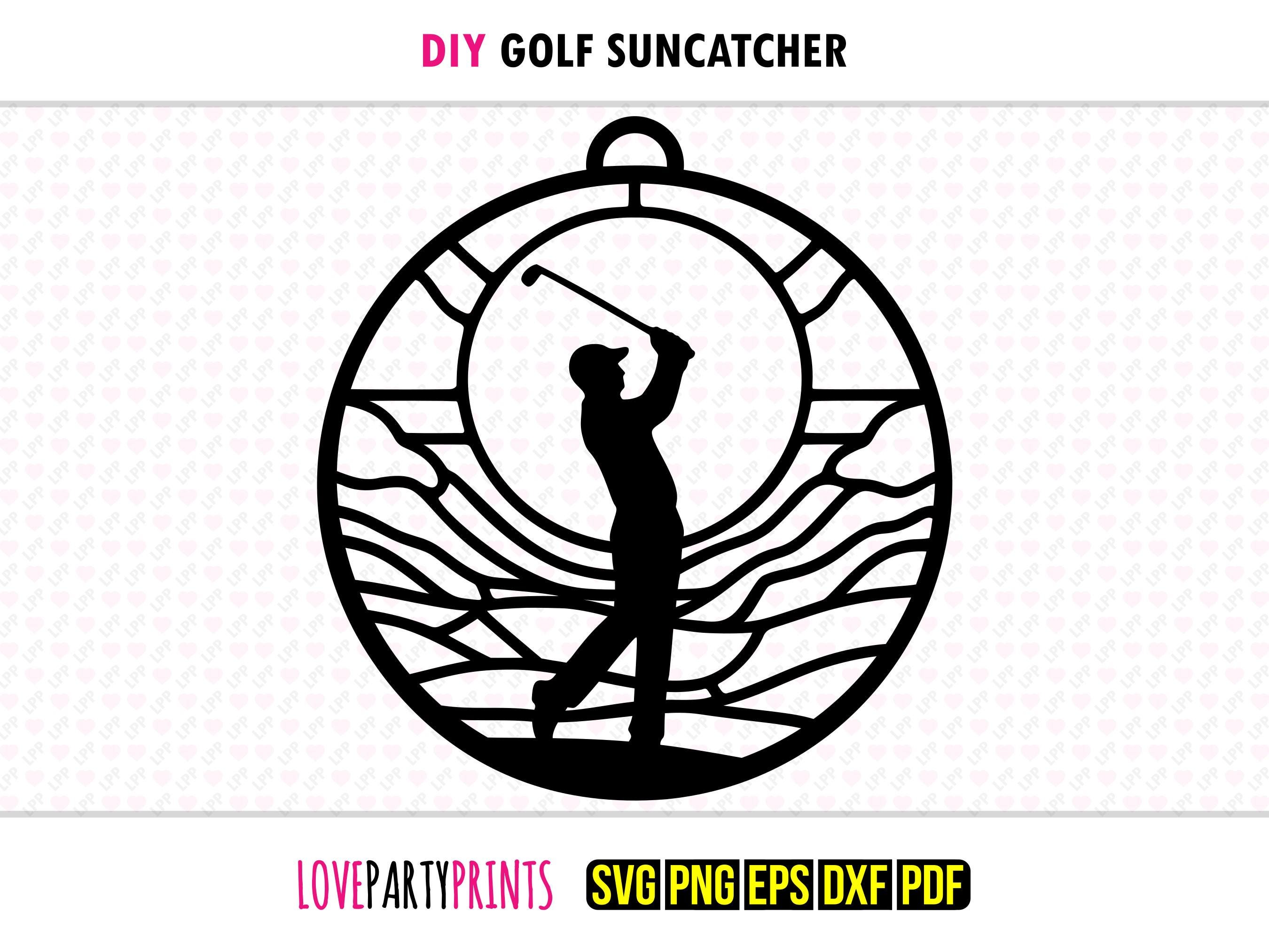 Golf Suncatcher SVG, Dxf, Png, Pdf, Eps, Sport Window Ornament Sun ...