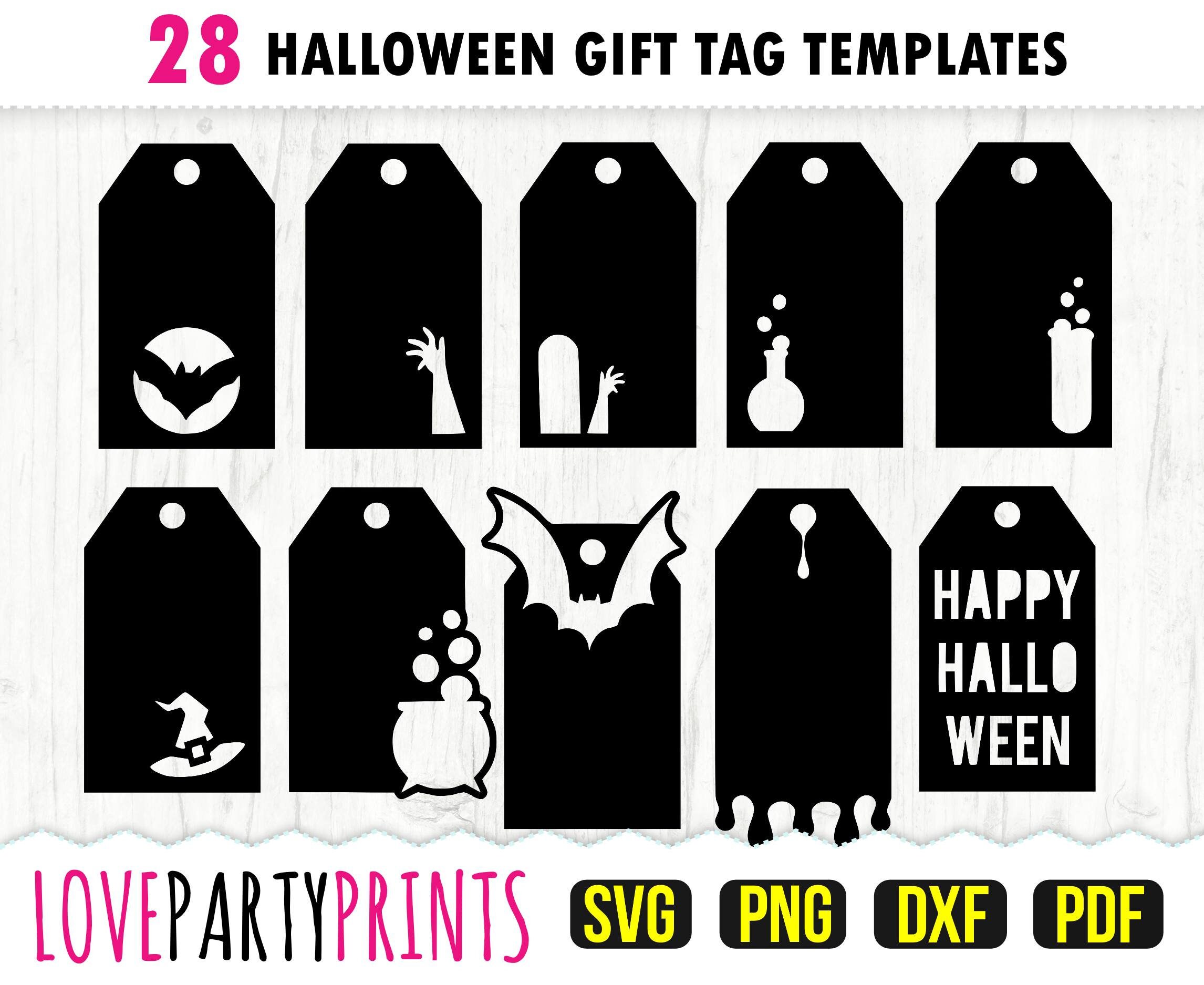 Halloween Gift Tags SVG PNG PDF Dxf, Holiday Gift Tag Svg, Spooky Gift ...
