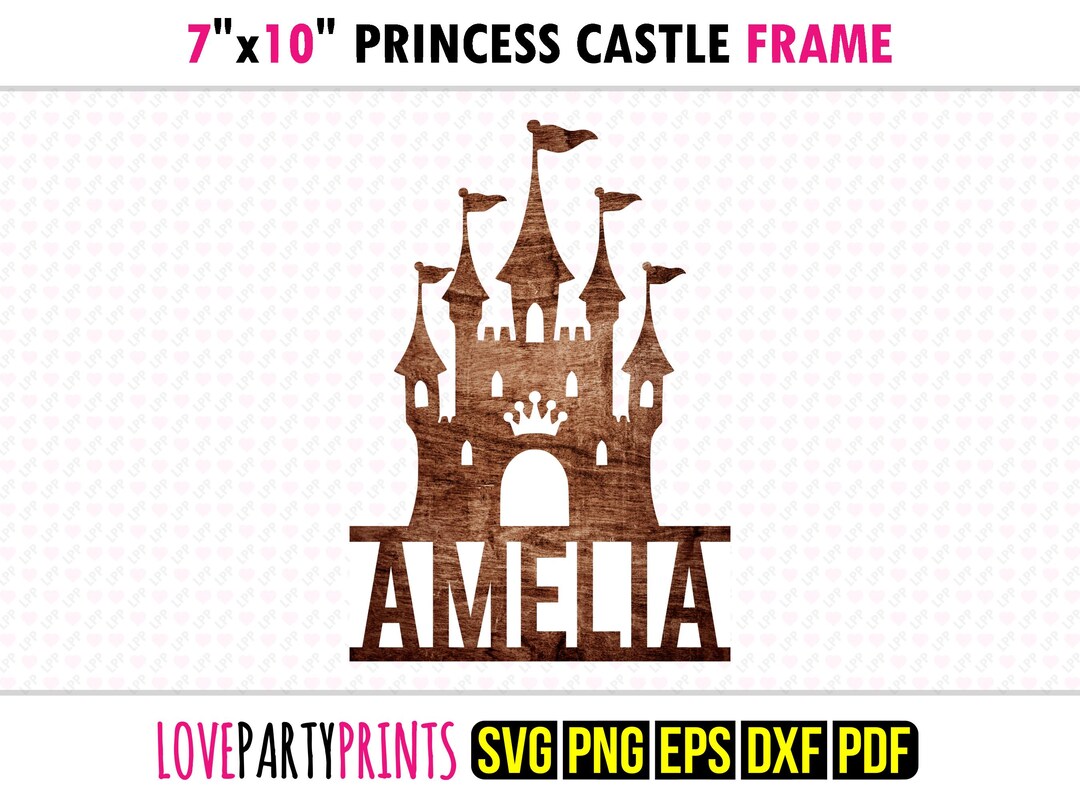 Princess Castle Name Sign, SVG PNG EPS Pdf, Custom Name, Wall Door ...