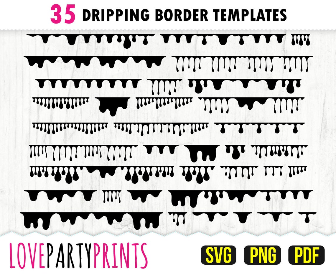 Dripping Borders Svg Dripping Blood Svg Dripping Honey Svg - Etsy
