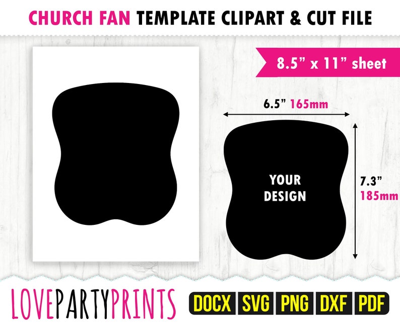 Church Fan Template SVG PDF Png Dxf Blank Fan Template US Etsy France