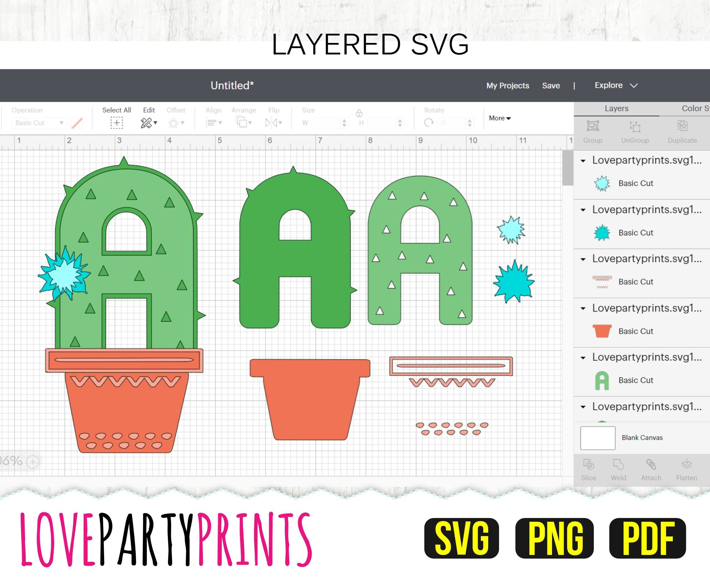 CACTUS FONT Svg Png and Pdf Files 300dpi High Quality | Etsy UK