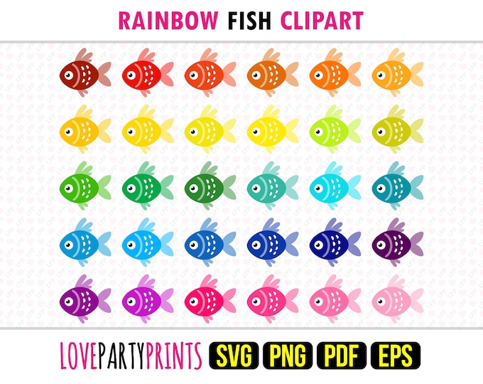 Fish Clipart, Fish Bowl Clipart, Rainbow Clipart. Pet Clipart - Etsy Canada