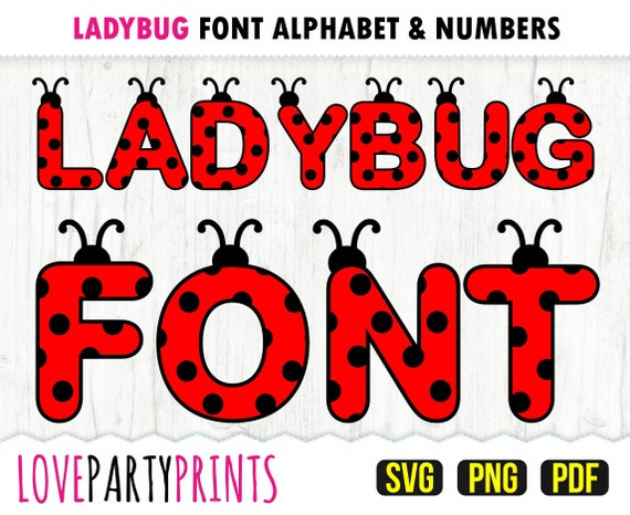 LADYBUG FONT Svg Png and Pdf Files 300dpi High Quality - Etsy UK