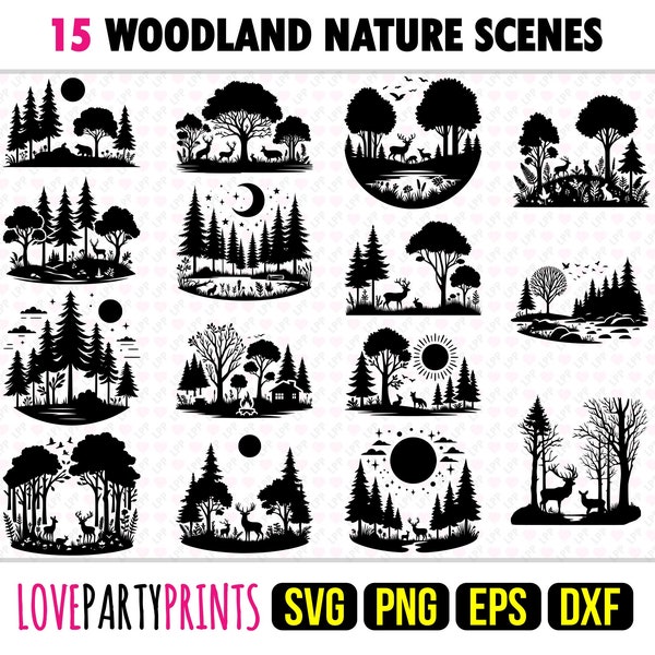 Woodland Scenes Svg - Etsy