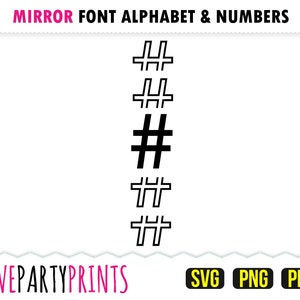 Mirror Font SVG, PNG and Pdf Files, Full Alphabet, Stacked Letters ...