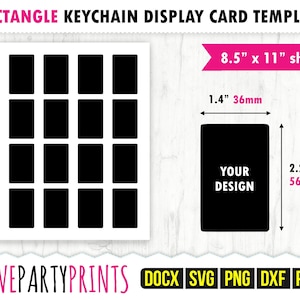 Rectangle Keychain Display Card Template SVG, PDF, Png, Dxf, Blank ...