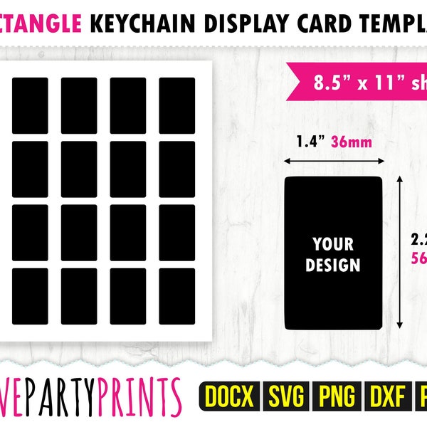 Rectangle Keychain Template - Etsy