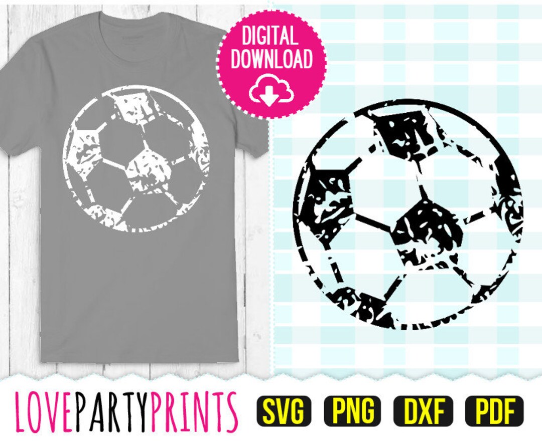 Distressed Soccer Ball Svg DXF PNG PDF Grunge Ball Svg - Etsy