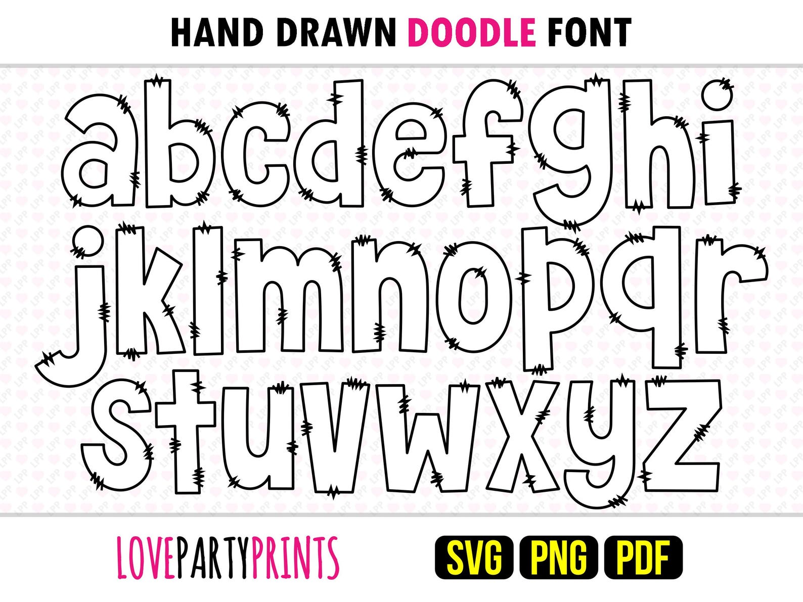 Alphabet Font SVG PNG PDF, Uppercase & Lowercase Letters A-Z, Numbers 0 ...