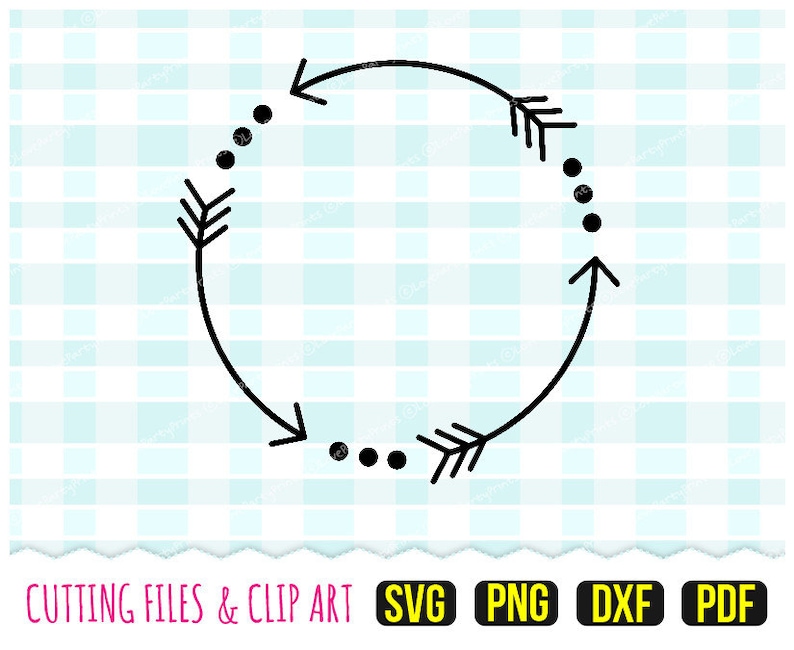 Pfeil Runder Rahmen Svg DXF PNG PDF Monogramm Svg Round - Etsy