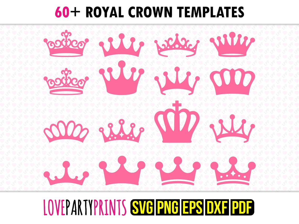 Royal Crown SVG, DXF, PNG, Pdf, Eps, Princess Tiara, Queen Crowns ...