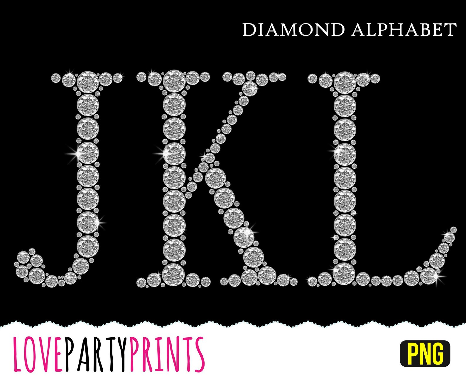 DIAMOND FONT PNG Files Full Diamond Alphabet 300dpi High - Etsy