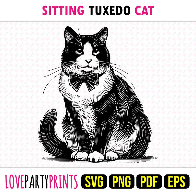 Tuxedo Cat Canvas Print - Etsy