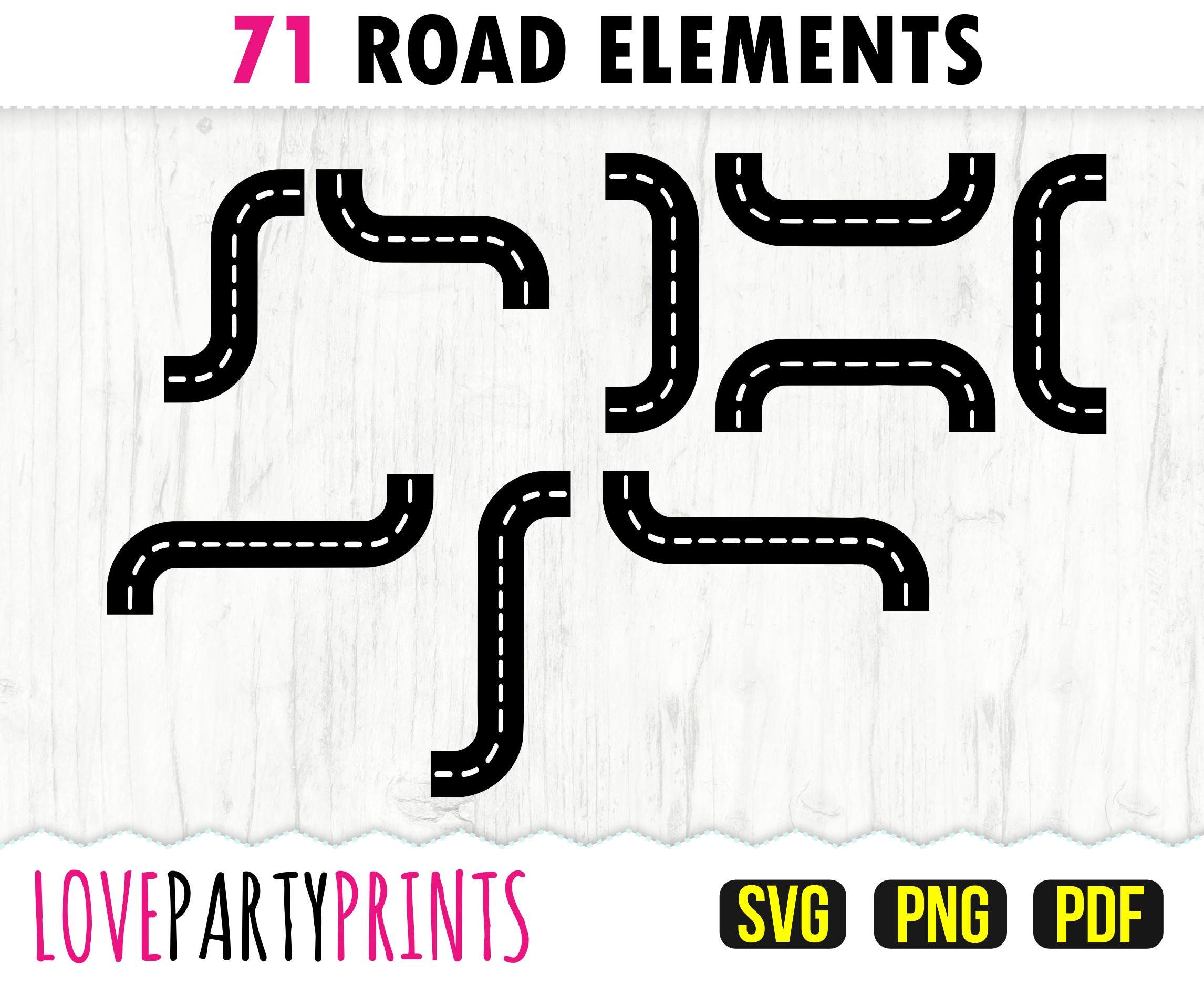 Road Templates SVG PNG PDF, Race Track Elements, Road Blocks, Curved ...