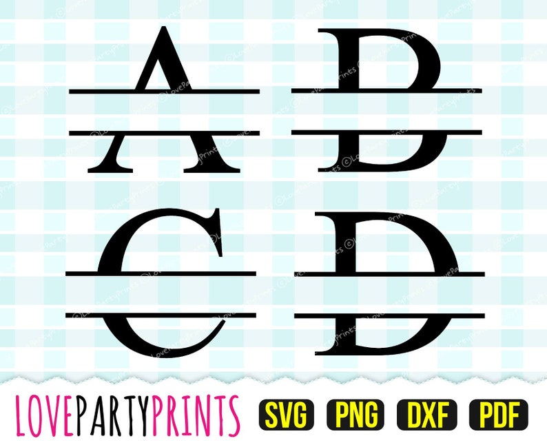 Split Monogram Font SVG PNG DXF Pdf Split Monogram Alphabet - Etsy
